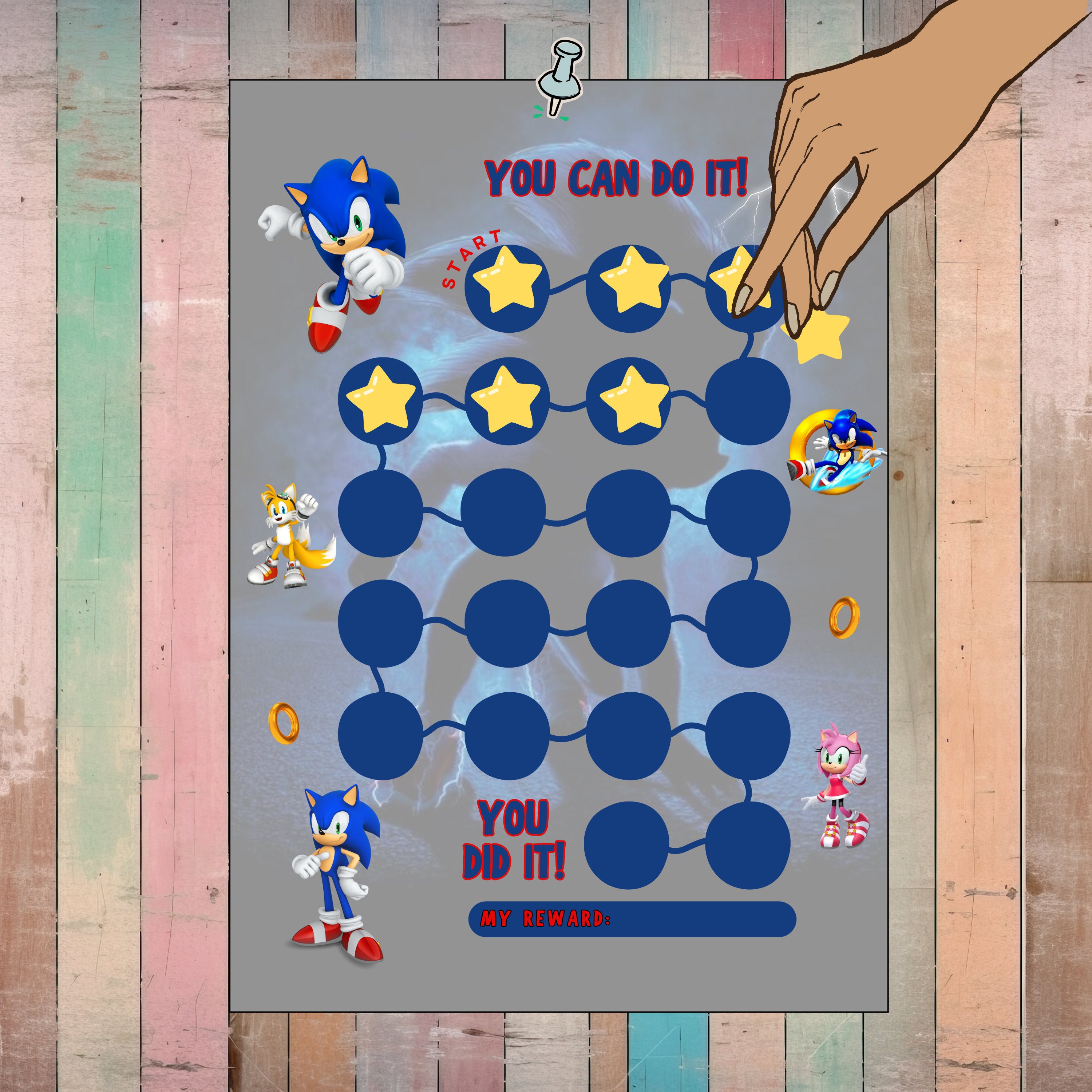 Sonic Reward Chart Printable Sonic Kids Behavior Chart Instant Download ...