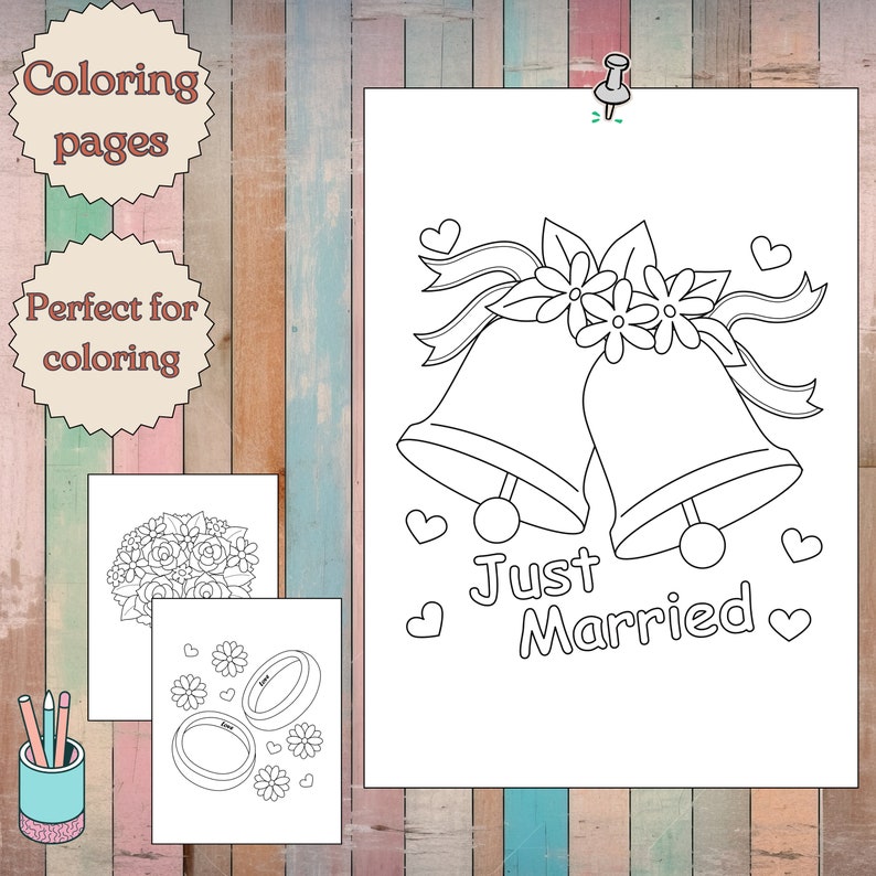 Wedding Coloring Pages Instant Download Coloring Pages for Kids ...
