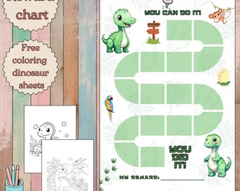 Printable Dino Reward Chart Dinosaur Kids Behavior Chart Instant ...