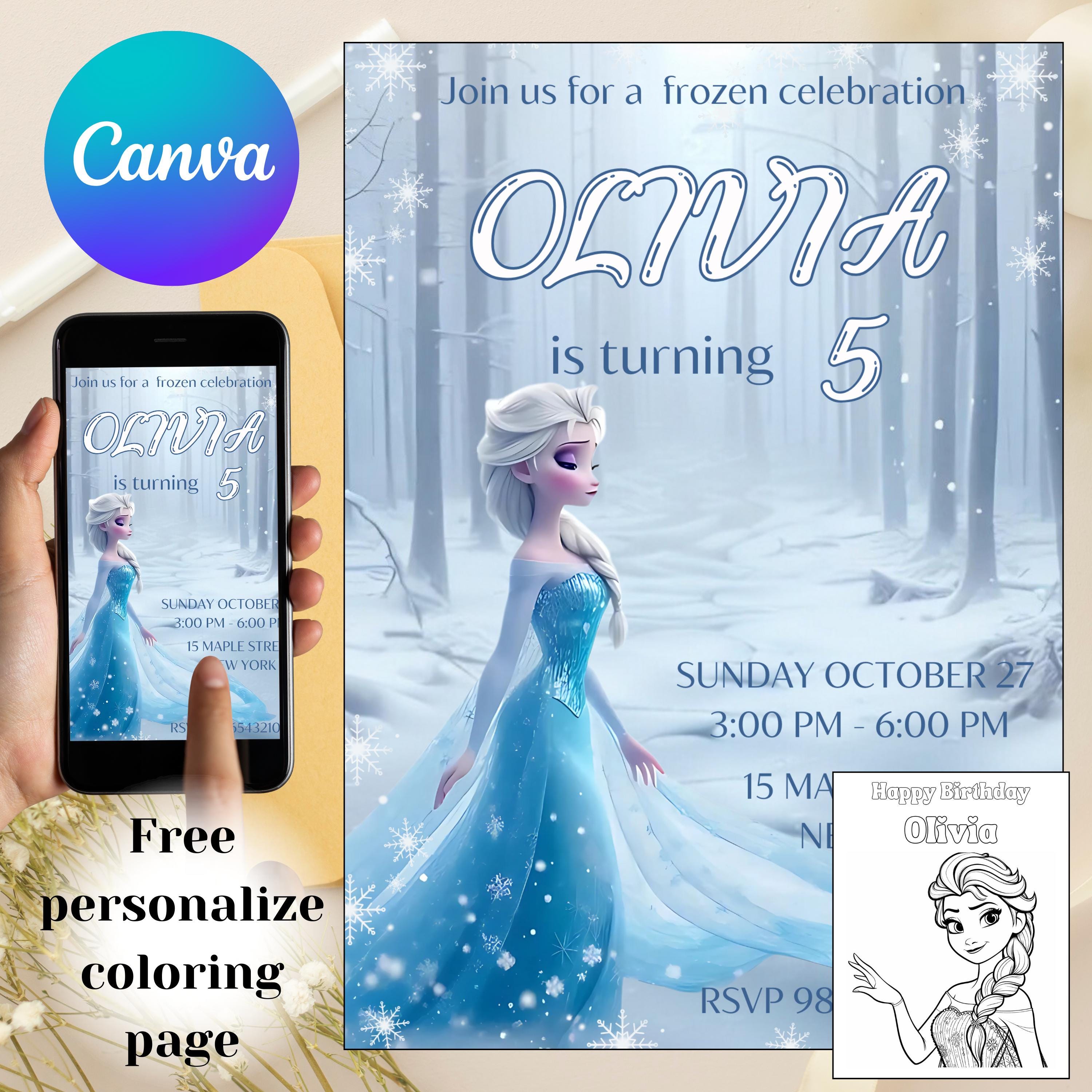 Elsa Birthday Invitation FROZEN Invitation Winter Snow Birthday ...