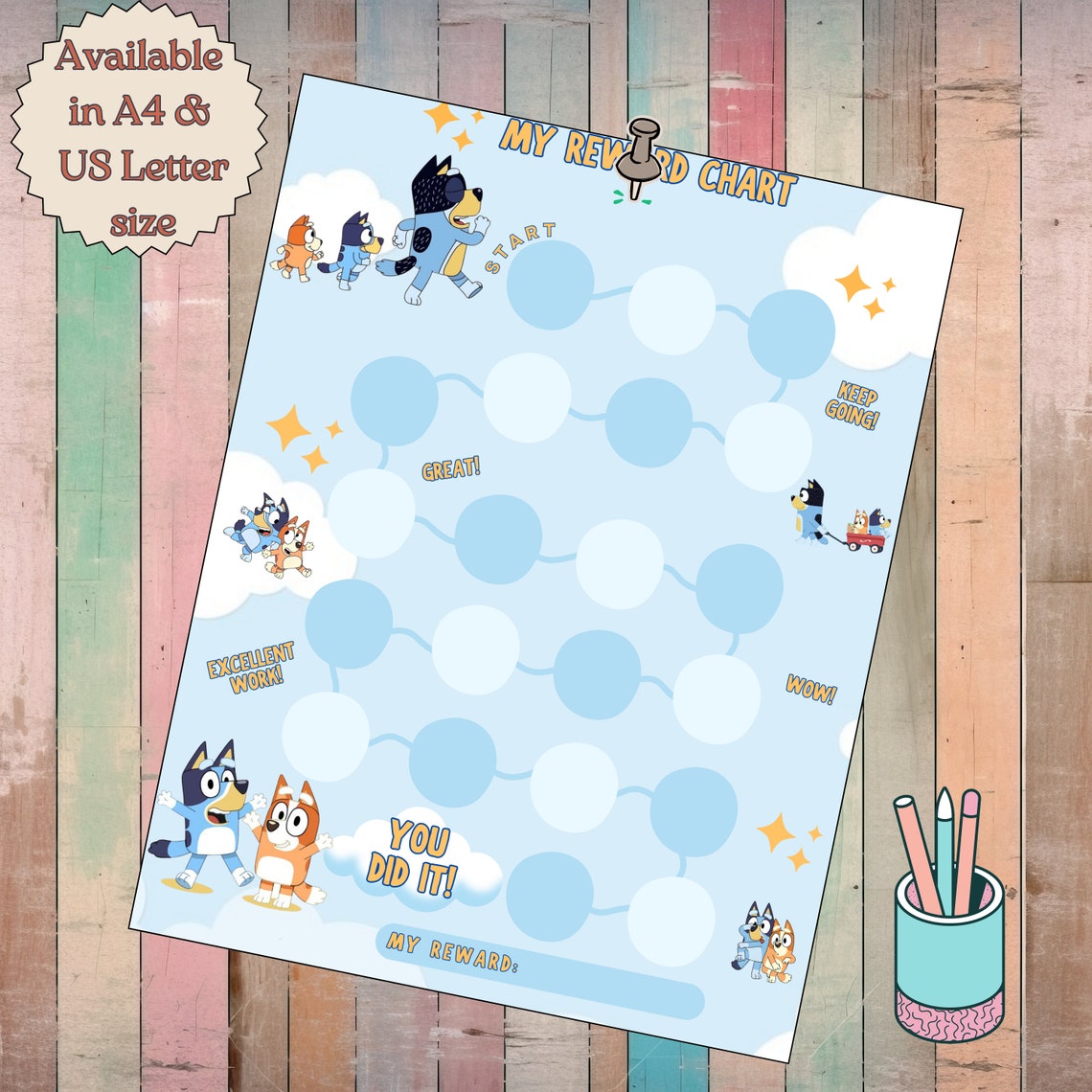 Bluey Potty Chart Printable Bluey Kids Behavior Chart Instant Download ...