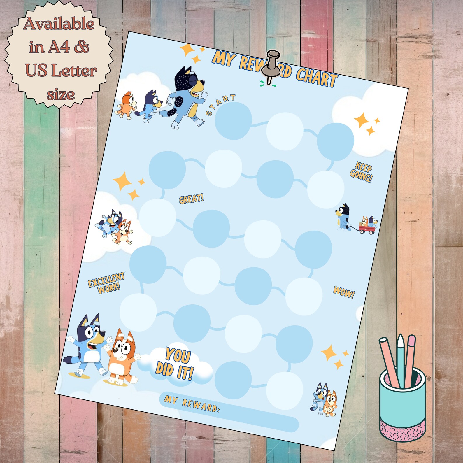 Bluey Potty Chart Printable Bluey Kids Behavior Chart Instant Download ...