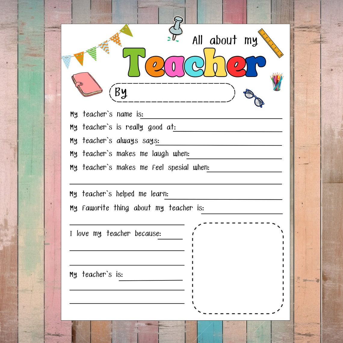 Teacher Appreciation Week Printable Teacher Appreciation Gift Thank You ...