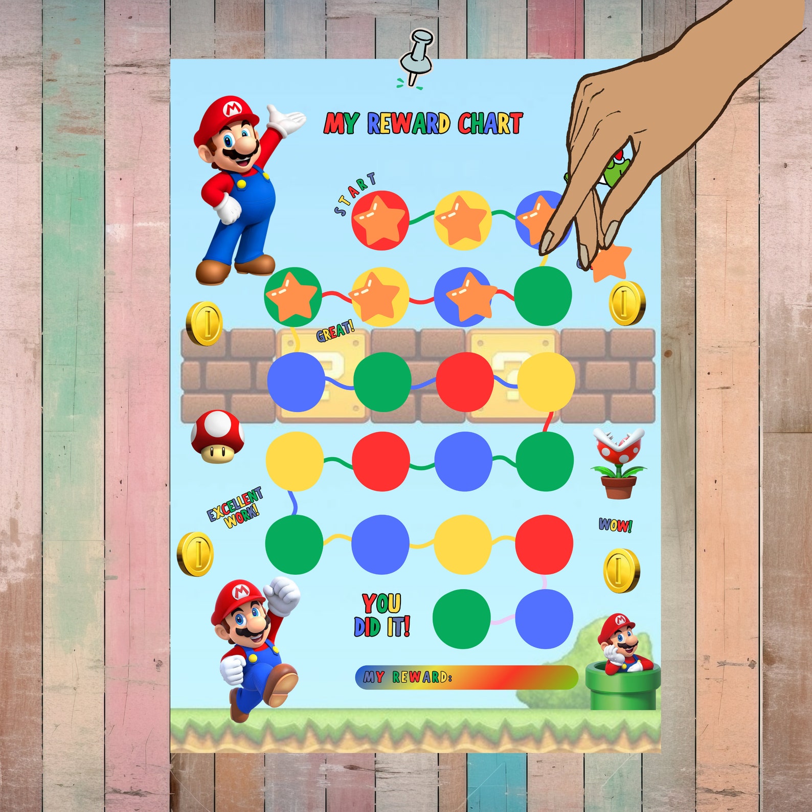 Super Mario Reward Chart for Kids Reward Chore Chart Behavior Chart ...