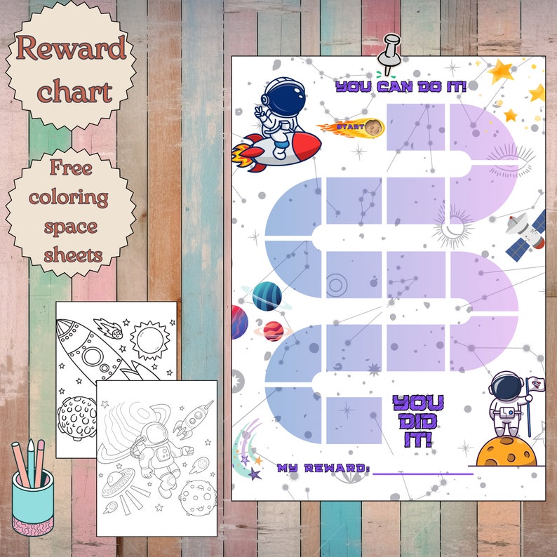 Space Reward Chart Printable Space Kids Behavior Chart Instant Download ...