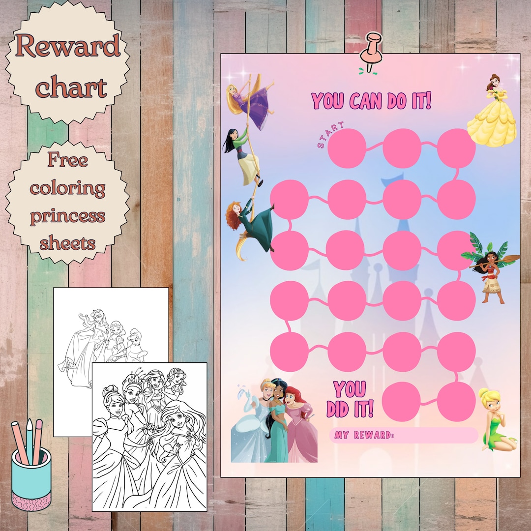 Princess Reward Chart Printable Sonic Kids Behavior Chart Instant ...