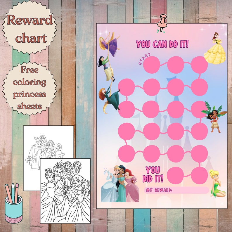 Princess Reward Chart Printable Sonic Kids Behavior Chart Instant ...