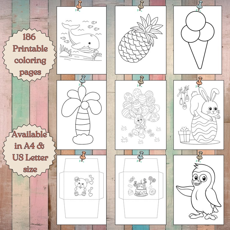 Bundle 186 Printable Coloring Pages for Kids Coloring Book Preschool ...