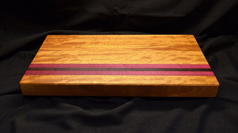 Cutting Board, Edge Grain, Exotic Hardwood, Iroko, Purple Heart & Wenge ...