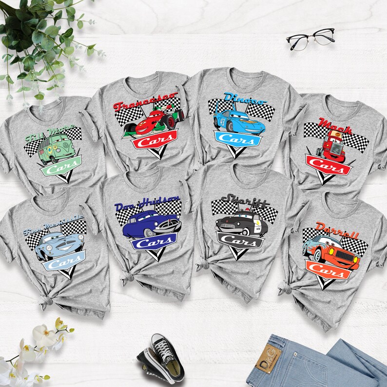 Disney Cars Shirt, Pixar Cars Movie Characters Shirt, Disney Matching ...