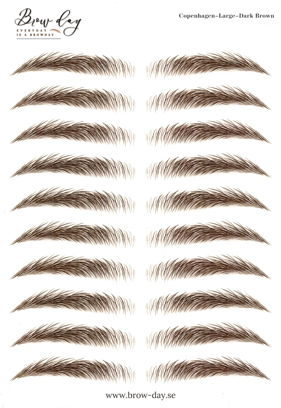 Eyebrow Stickers - SAME SIZE - Copenhagen LARGE Color: Dark Brown - Etsy