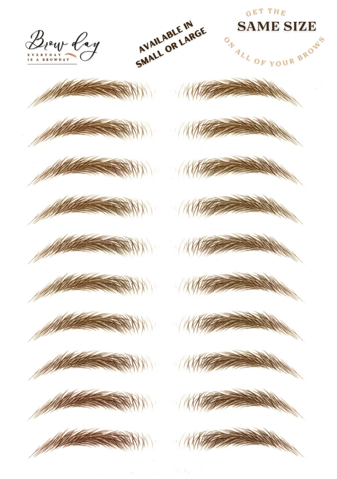 Eyebrow Stickers - SAME SIZE - Stockholm - LARGE - All the Brows in the ...