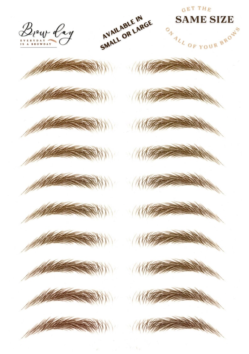 Eyebrow Stickers - SAME SIZE - Stockholm - LARGE - All the Brows in the ...