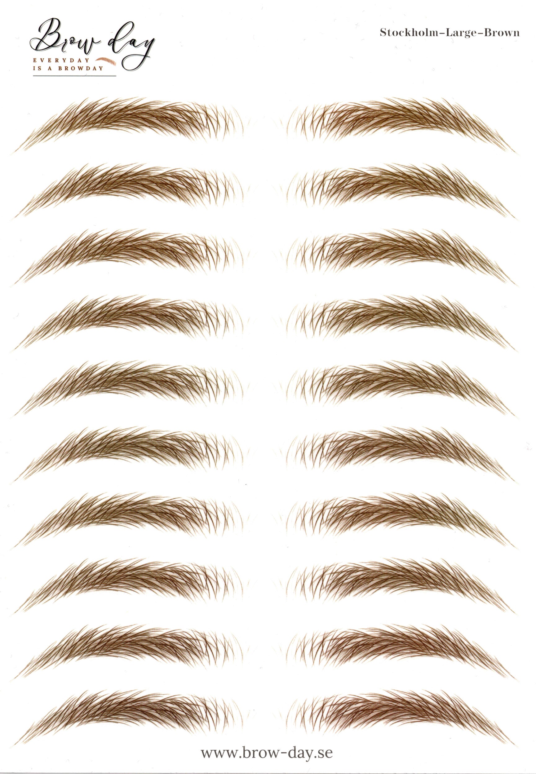 Eyebrow Stickers - SAME SIZE - Stockholm - LARGE - All the Brows in the ...