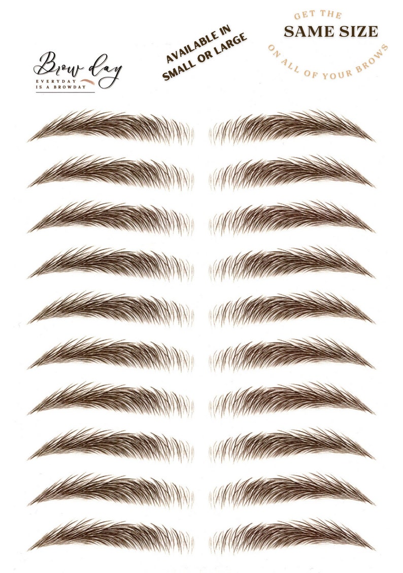 Eyebrow Stickers - SAME SIZE - Copenhagen LARGE Color: Dark Brown - Etsy