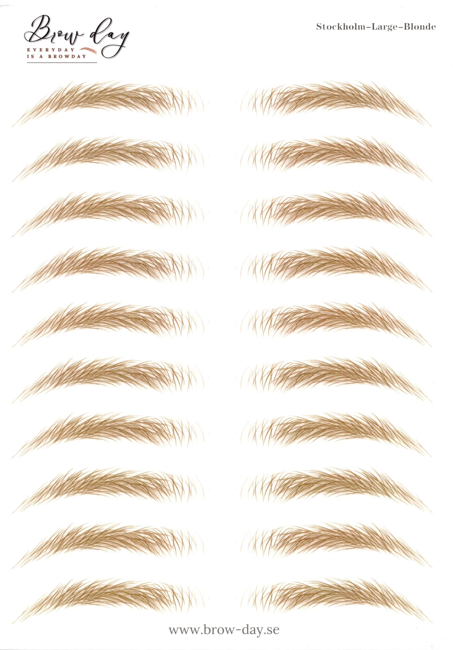 Eyebrow Stickers - SAME SIZE - Stockholm - LARGE - All the Brows in the ...