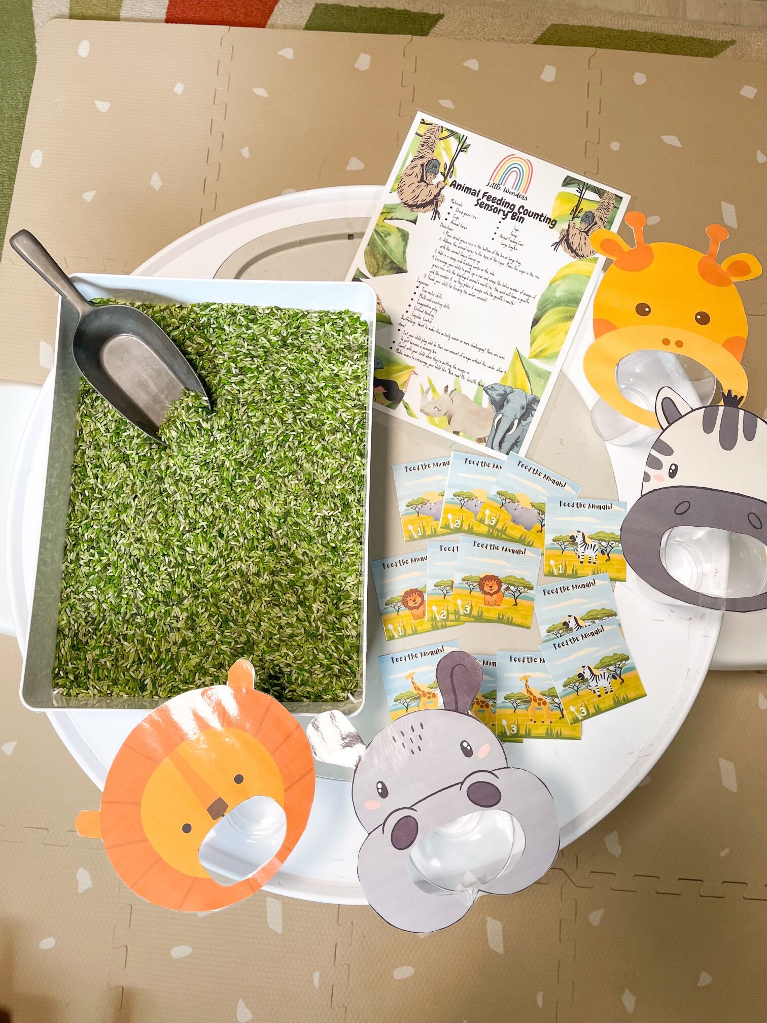 Feed the Safari Animals Sensory Bin - Etsy