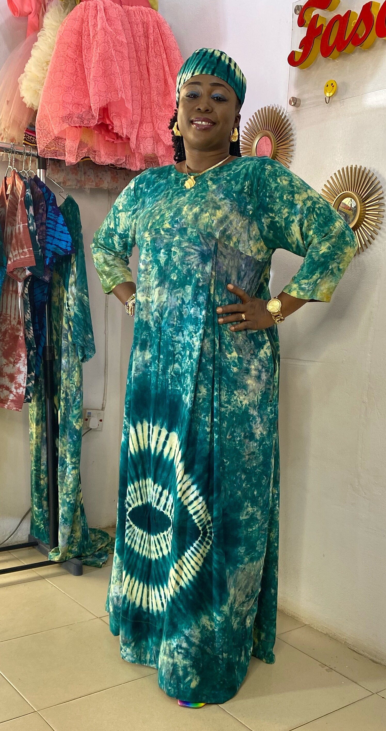 Adire Crepe Kaftan - Etsy