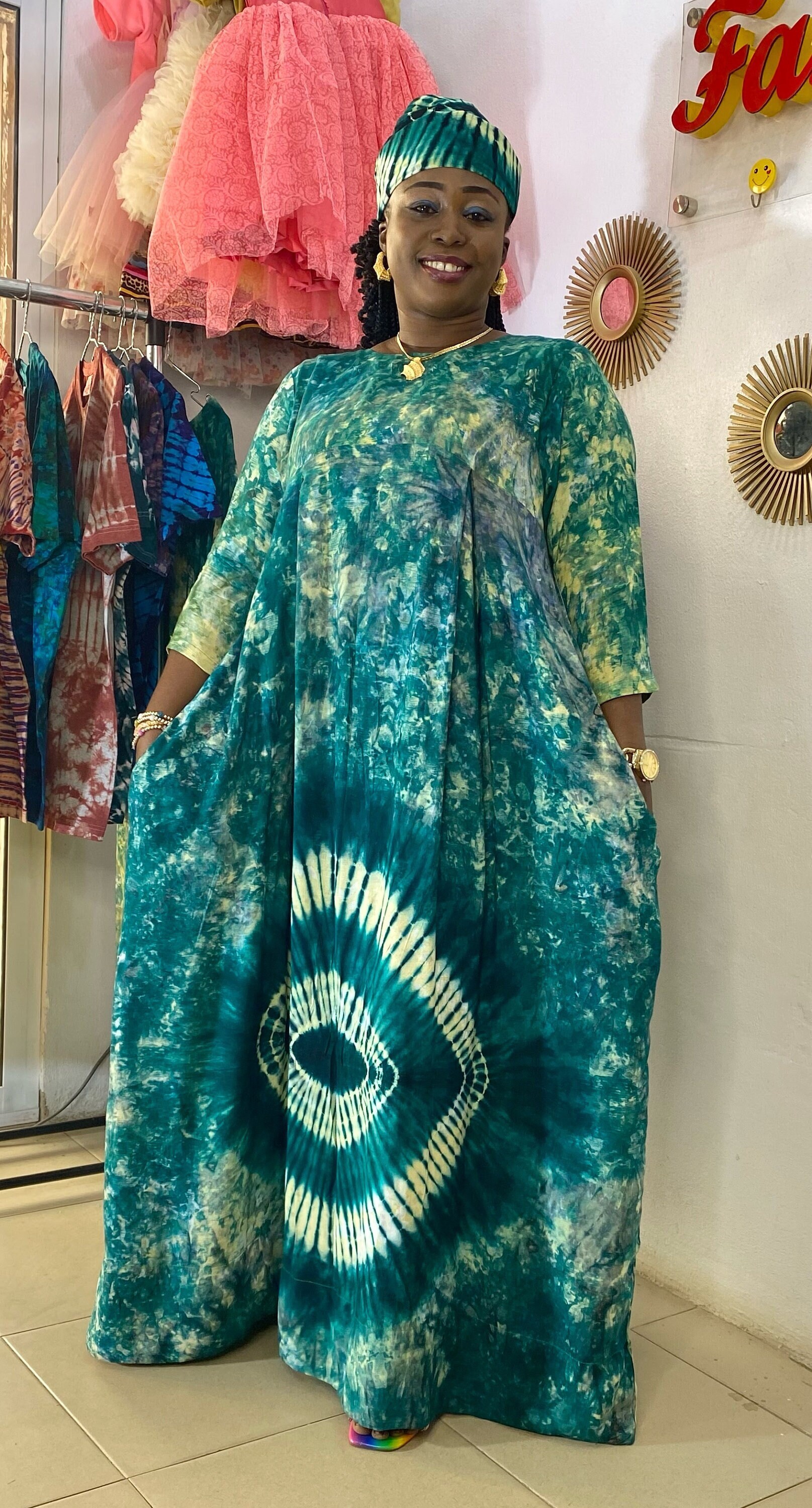 Adire Crepe Kaftan - Etsy