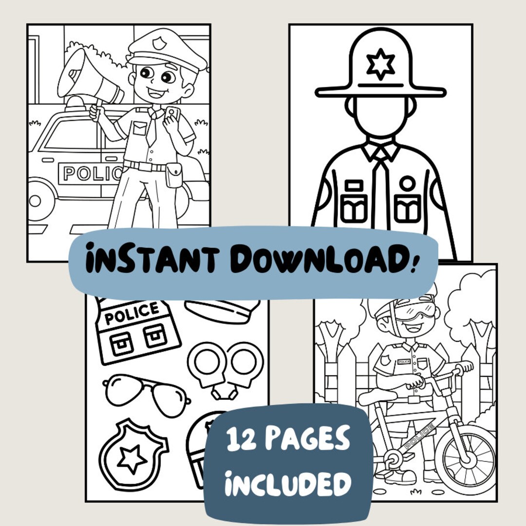 Kids Cops Coloring Pages, Police Coloring Pages, Cop Coloring Book ...