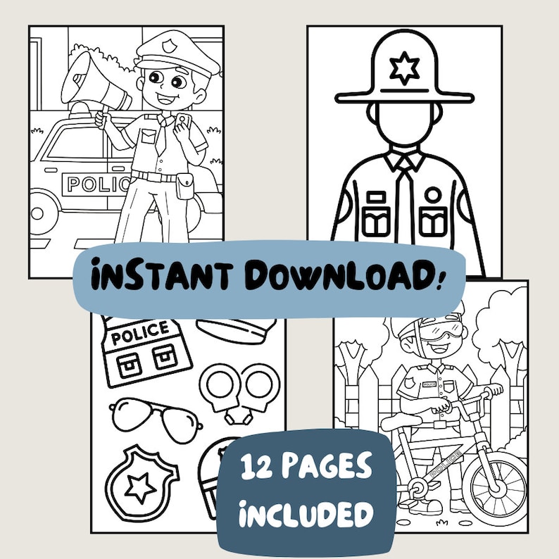 Kids Cops Coloring Pages, Police Coloring Pages, Cop Coloring Book ...