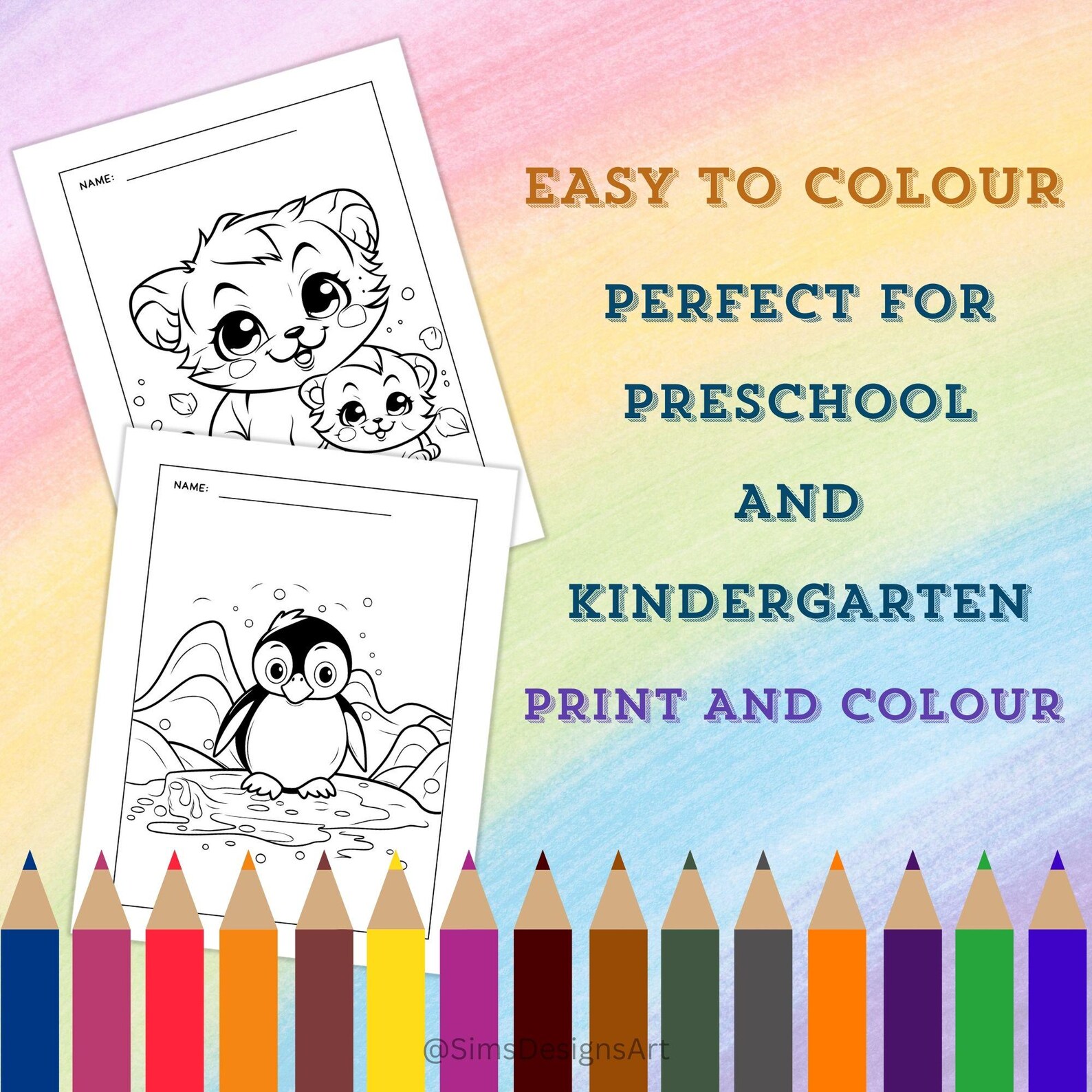 Animal Coloring Pages for Kids,cute Animal Coloring,kids Coloring Books ...
