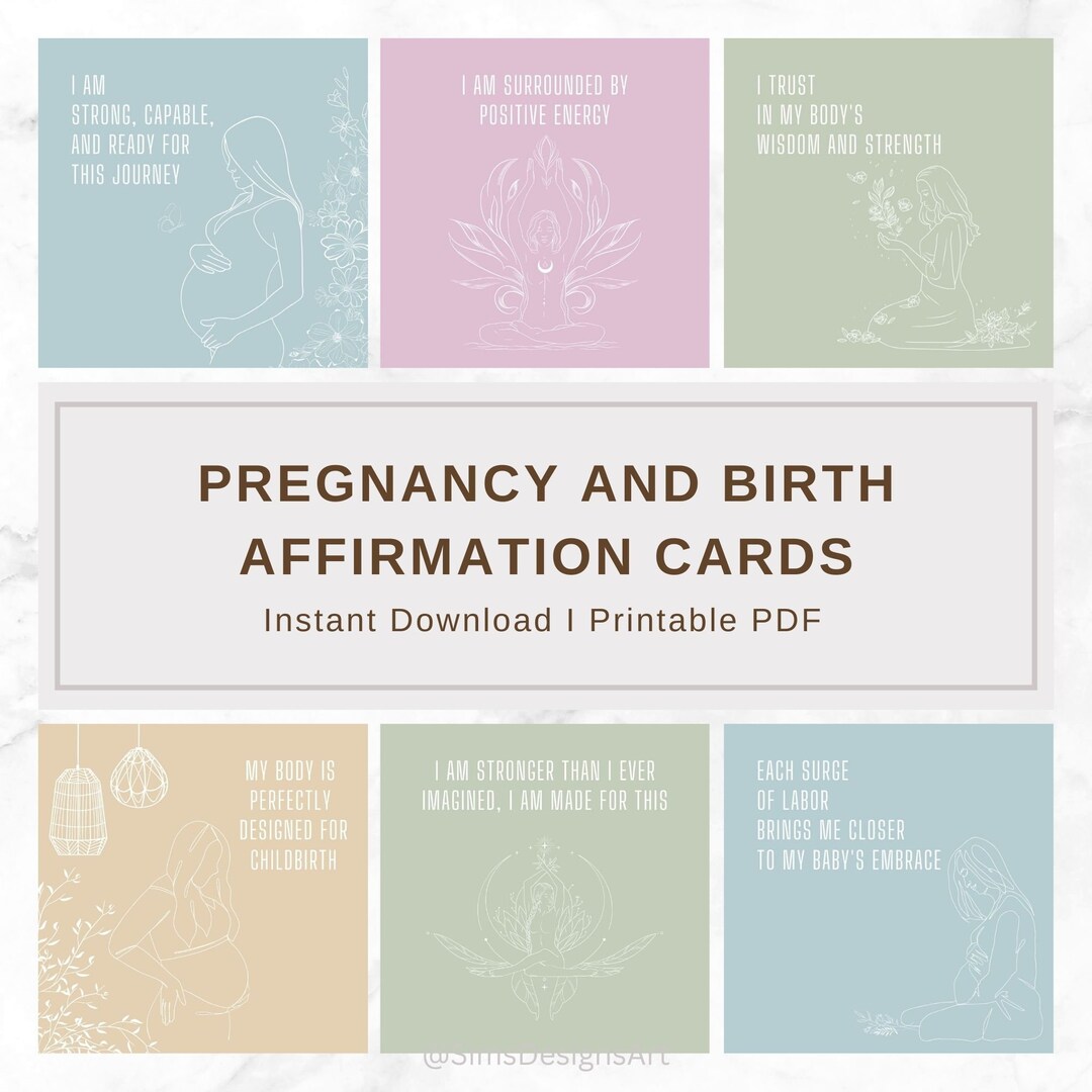 Pregnancy and Birth Affirmation Cards, Ideal Gifts for New Moms ...
