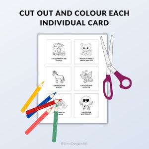 84 Printable Affirmation Cards to Color for Kids, Confidence & Self ...