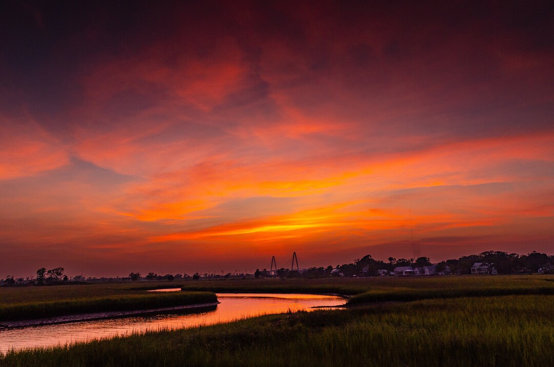Sunset Over Ravenel Bridge - Etsy