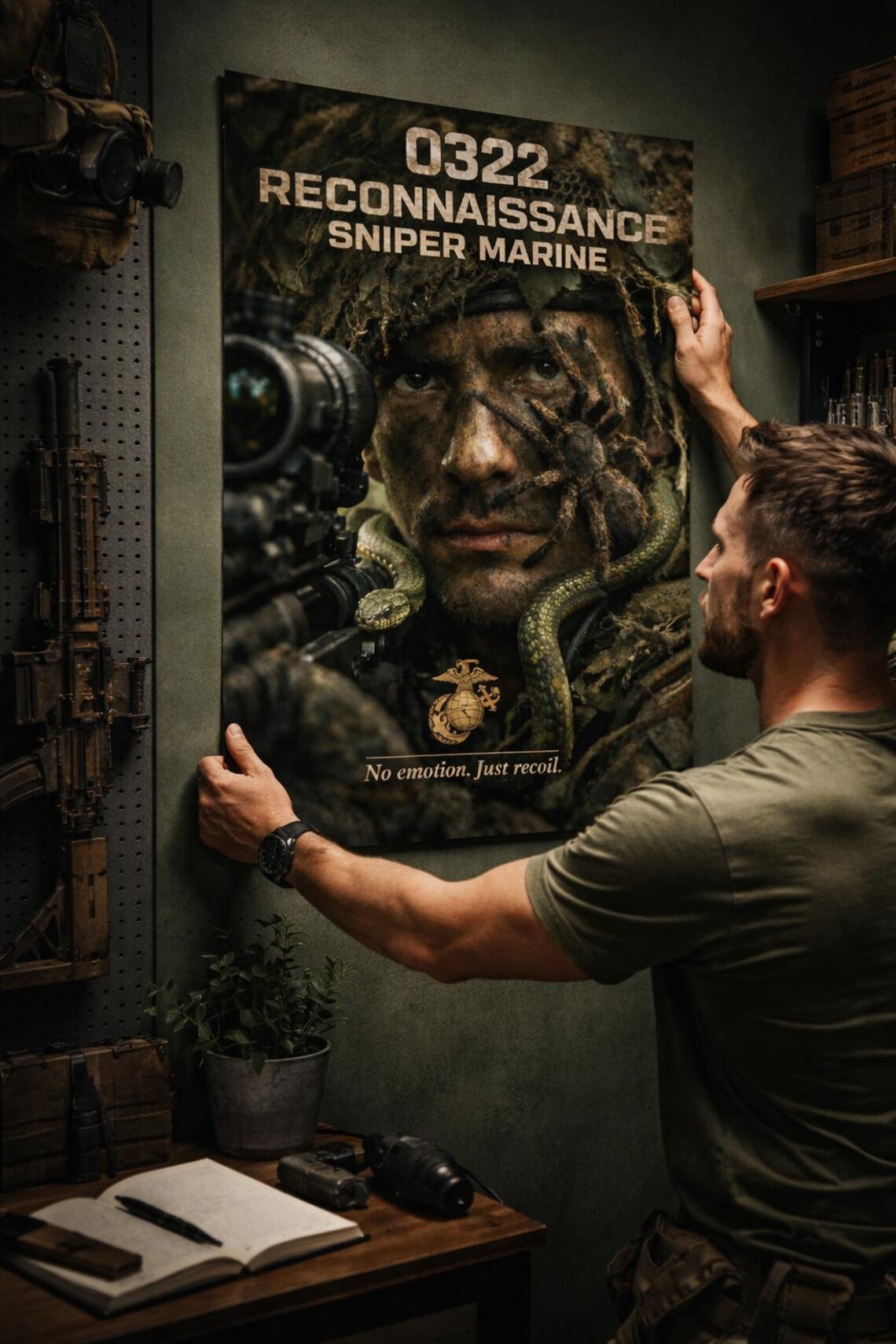 USMC Recon Sniper Poster | Jungle Wall Art, Veteran Gift - Etsy