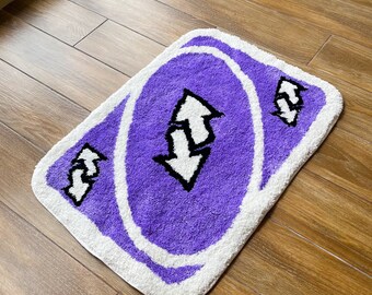 Custom Handmade Tufted Uno Reverse Card Soft, Decoration, Felt Backing ...