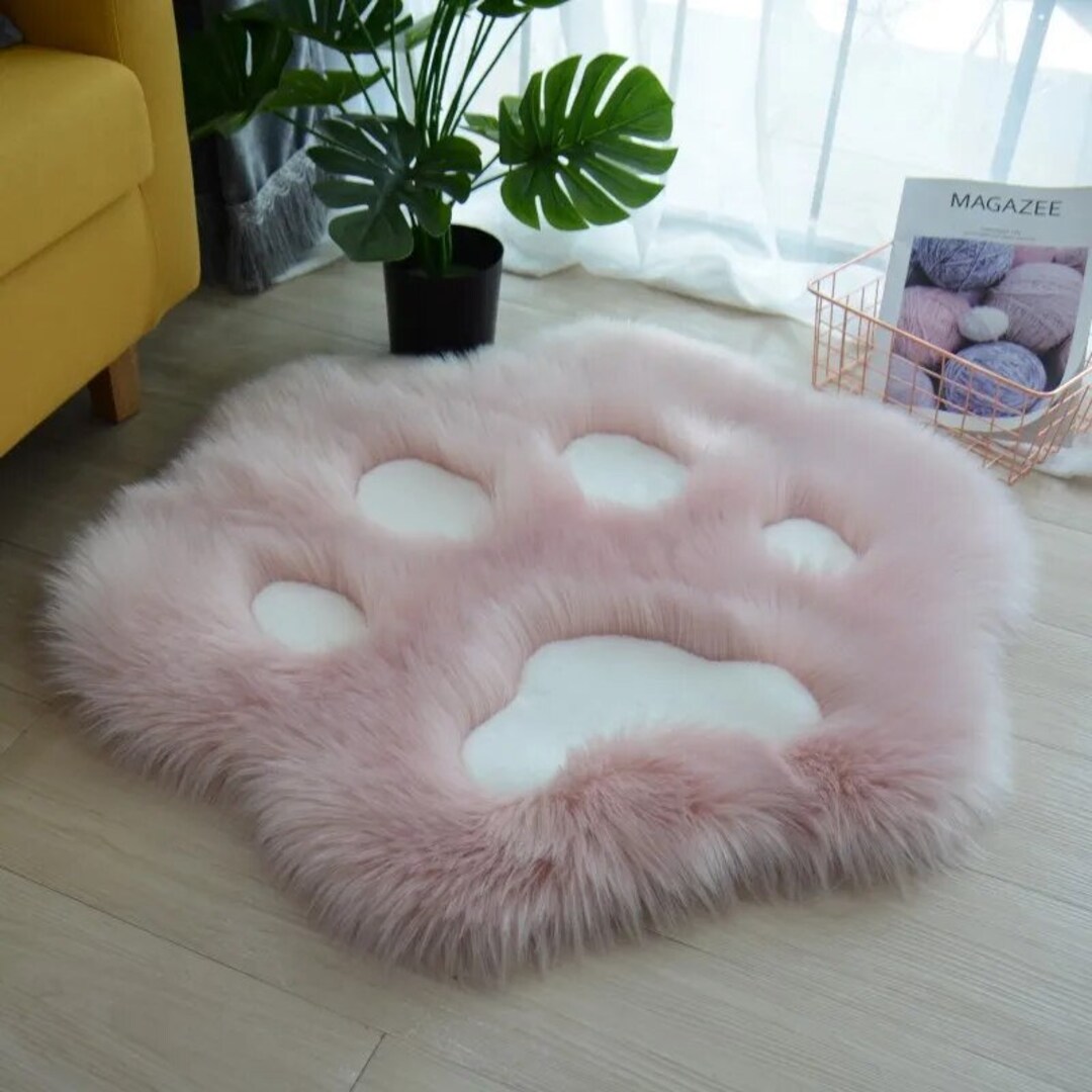 Cute Cat Pawtufted Handmade Shape Custom Rug Soft Tufted Rug Non-slip ...