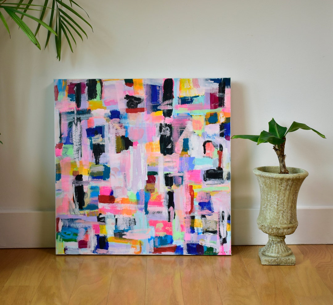 Large Colorful Abstract Art Print, Large Vibrant Abstract Modern Art ...