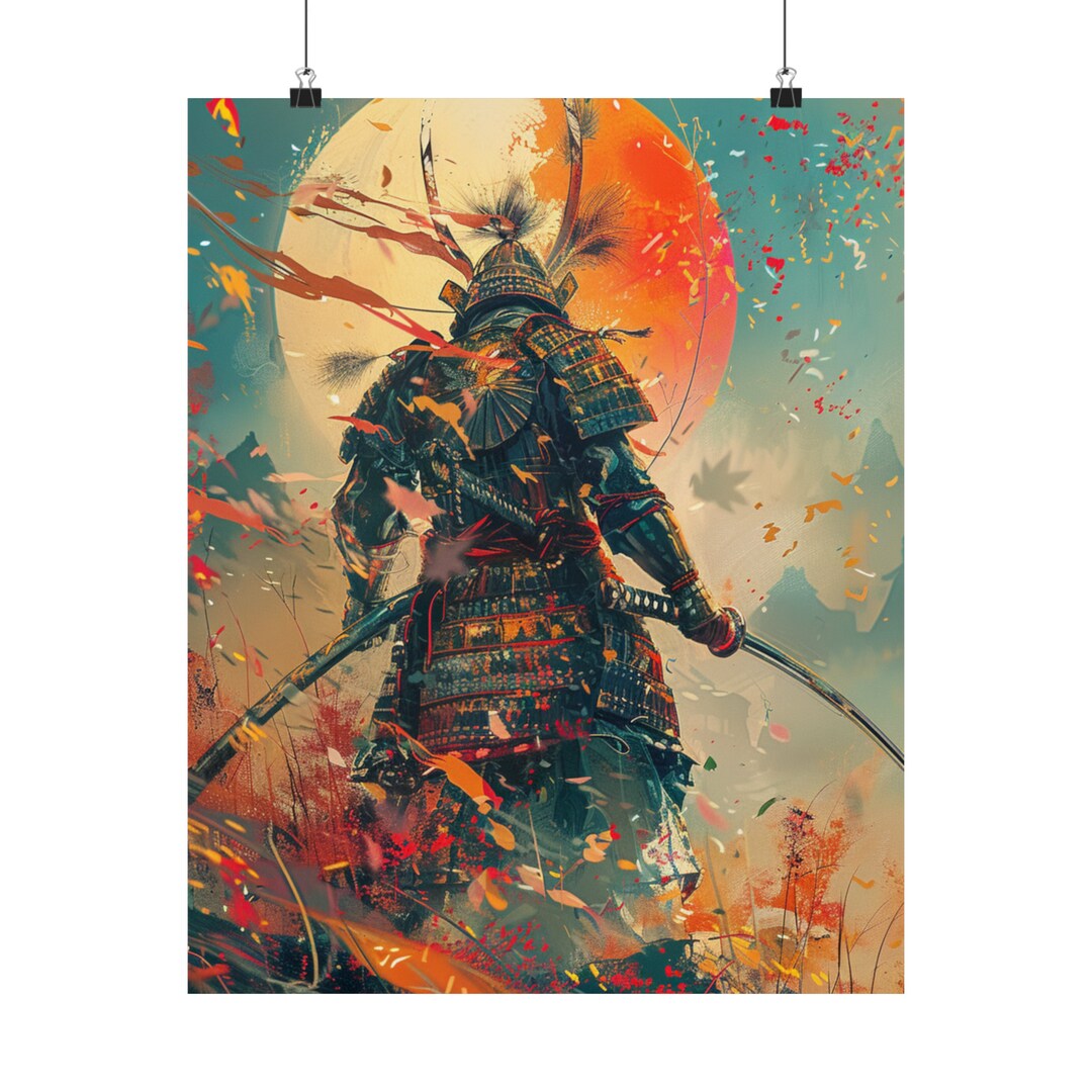 Shogun Rising Sun Zen Samurai Matte Vertical Posters - Etsy