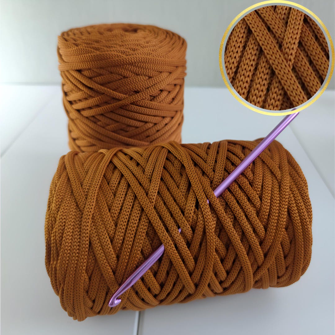 5 Mm Thick Polyester Knitting Cord Flat Soft Polyester Cord for Macrame ...