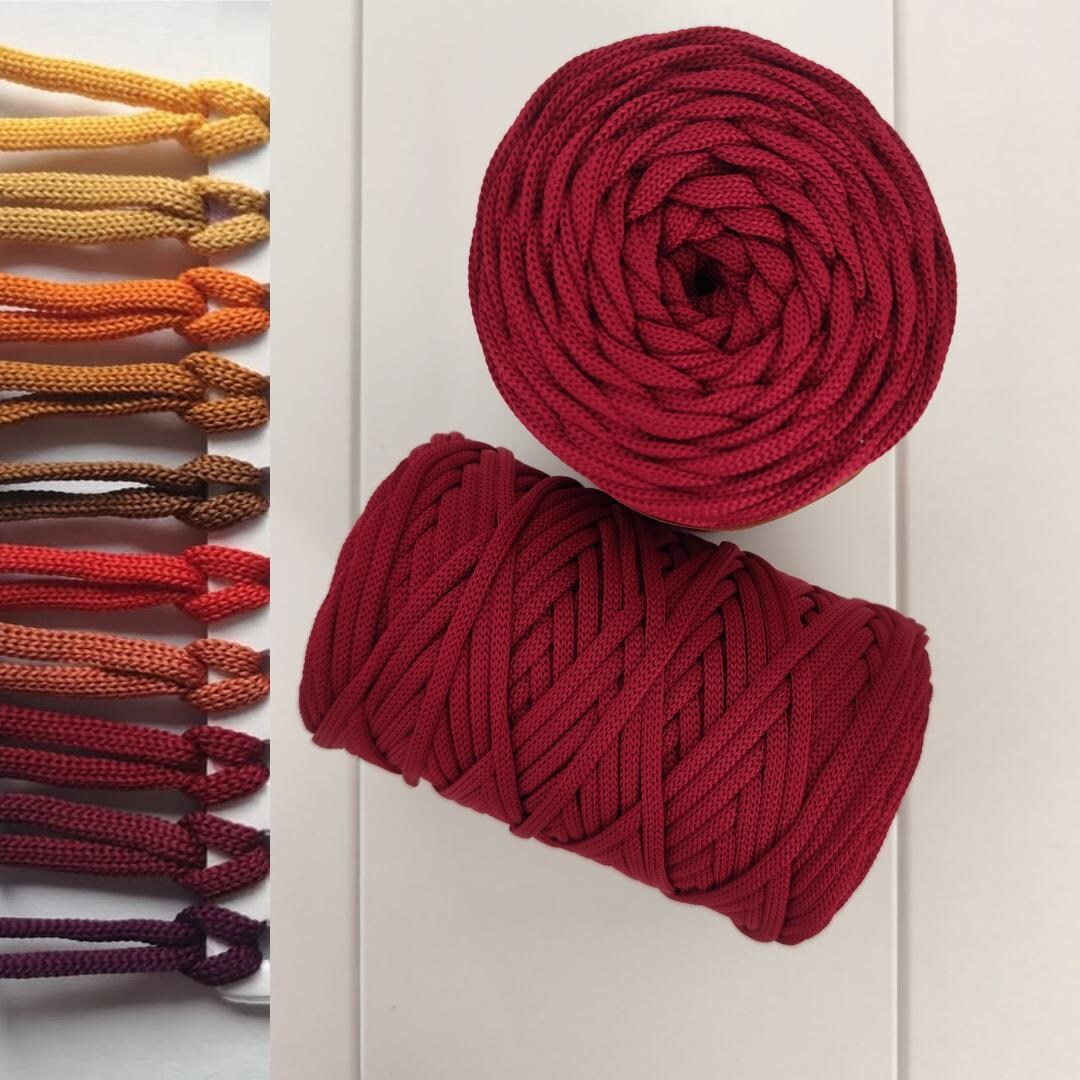 Polyester Cord 5mm, Macrame Cord, Crochet Rope, Flat Macrame Rope ...