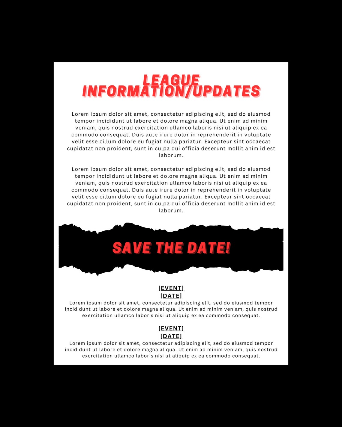 Editable Canva Football League Program Template - Etsy