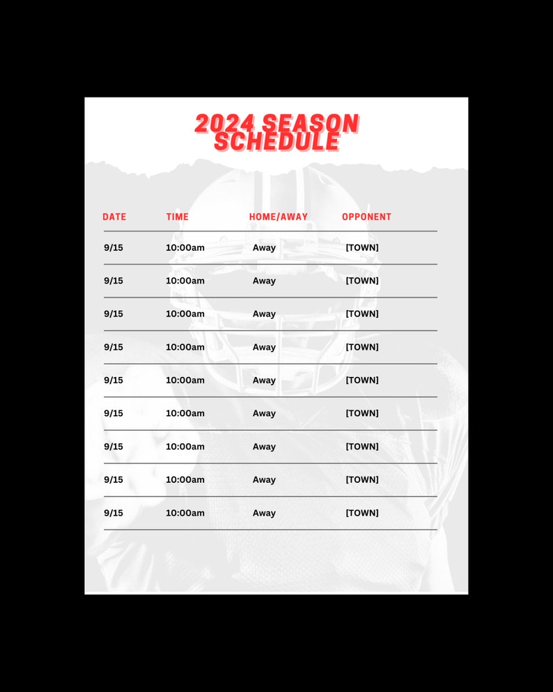 Editable Canva Football League Program Template - Etsy