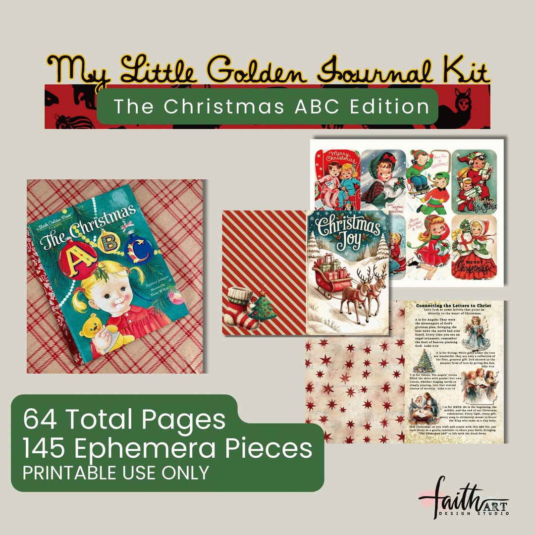 My Little Golden Journal Digital Kit: the Christmas ABC Edition Vintage ...