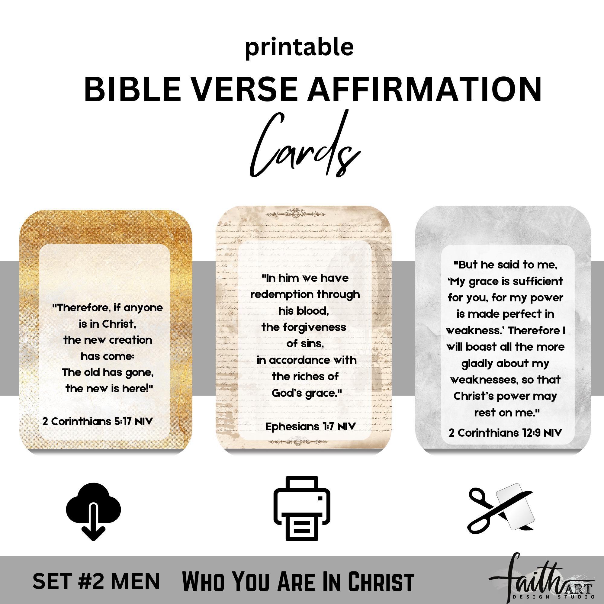 Bible Verse Affirmation Cards Printable Christian Affirmation Cards ...