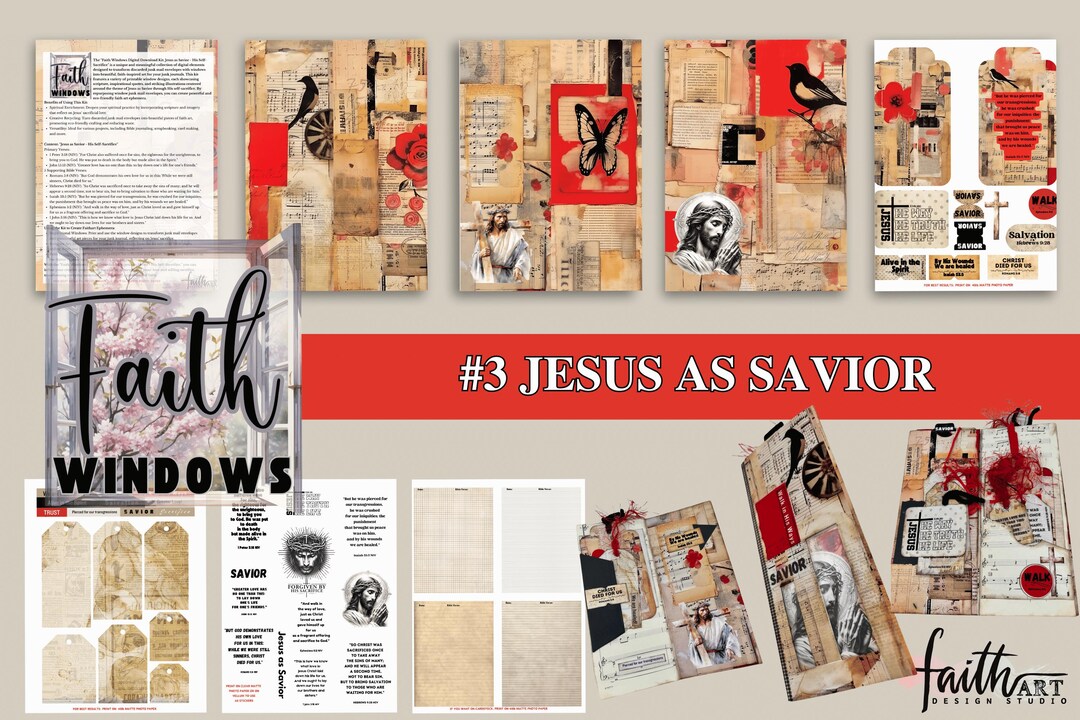 Faith Windows 3 Jesus as Savior christian Jesus Digital junk Journaling ...