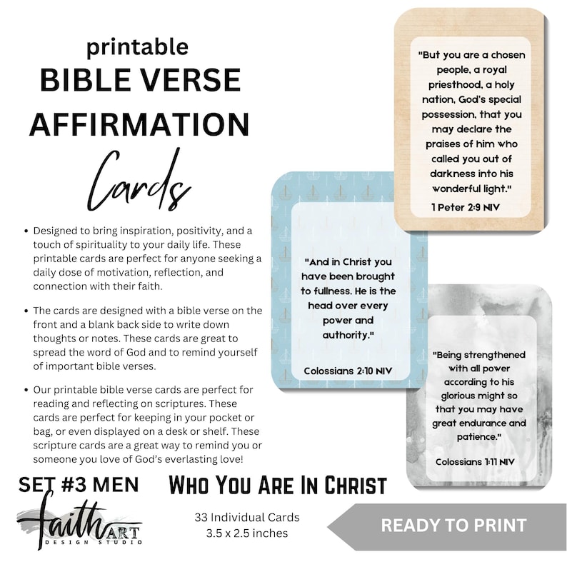 Printable Christian Affirmation Cards | You Are Who God Says You Are ...
