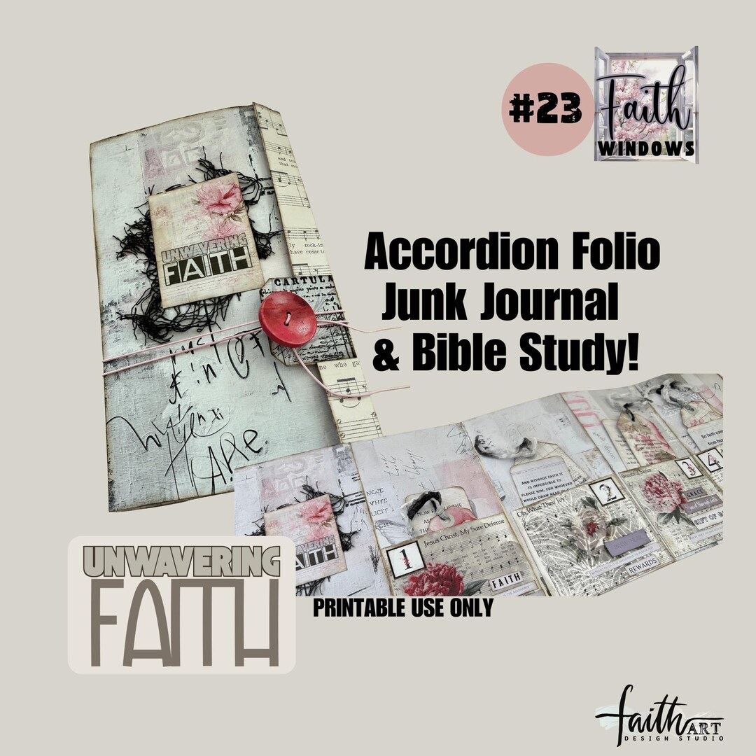 Faith Window #23 Unwavering Faith Accordion File Folder Junk Journal ...