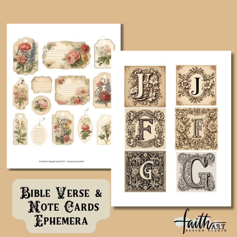 Ephemera Bible Verse & Note Cards Vintage Christian Faith Journaling ...