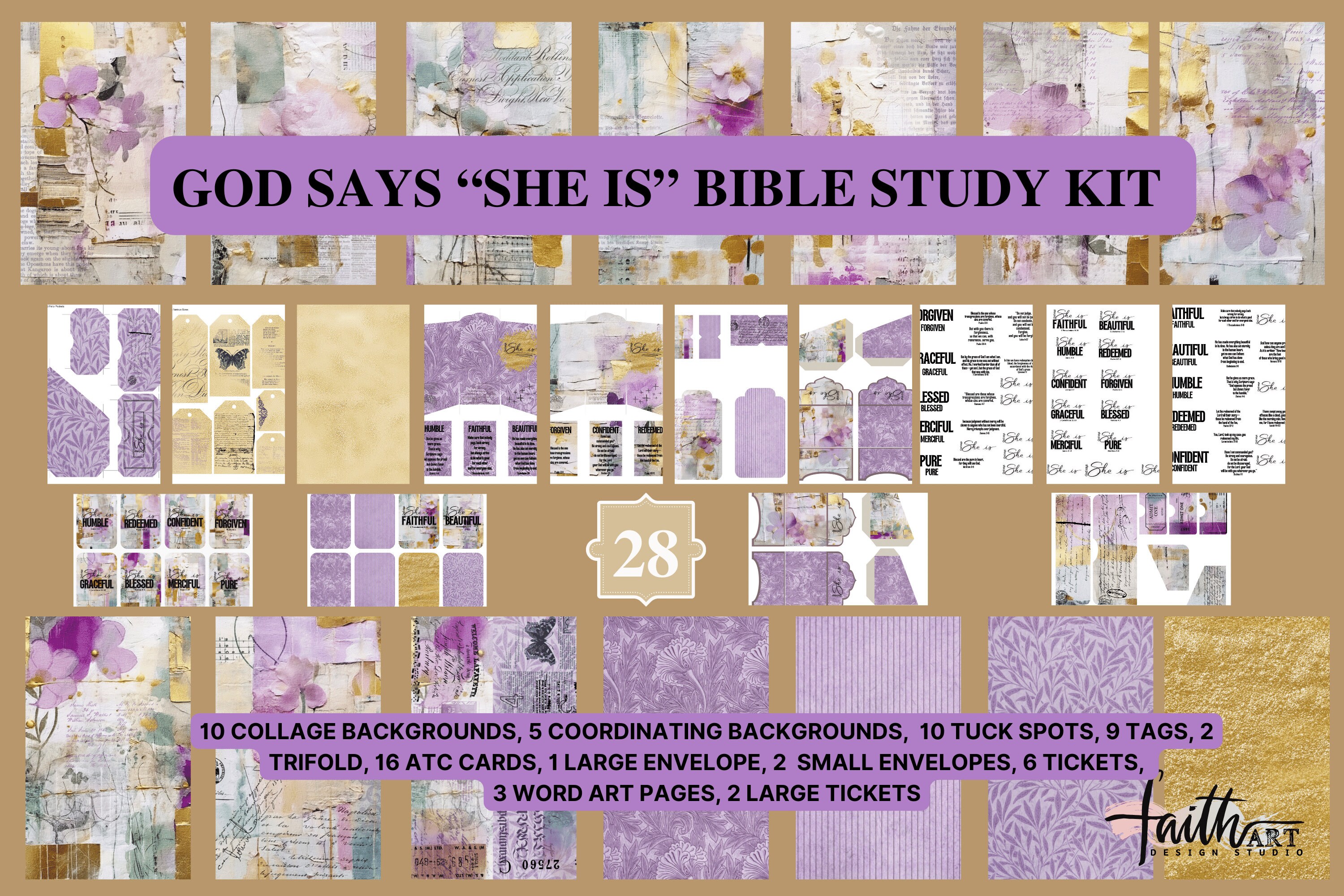 God Says she Is... Collage Mixed Media Bible Study Kit - Etsy