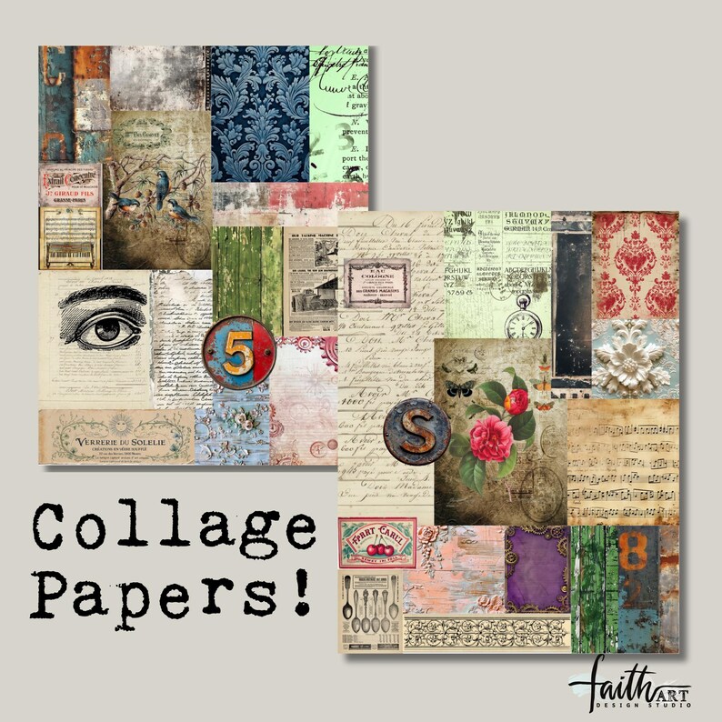 Collage Papers #1 Vintage Collage for Junk Journaling, Art Journaling ...