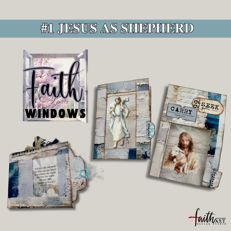 Faith Windows #1 Jesus as the Shepherd Christian Digital Junk Journal ...