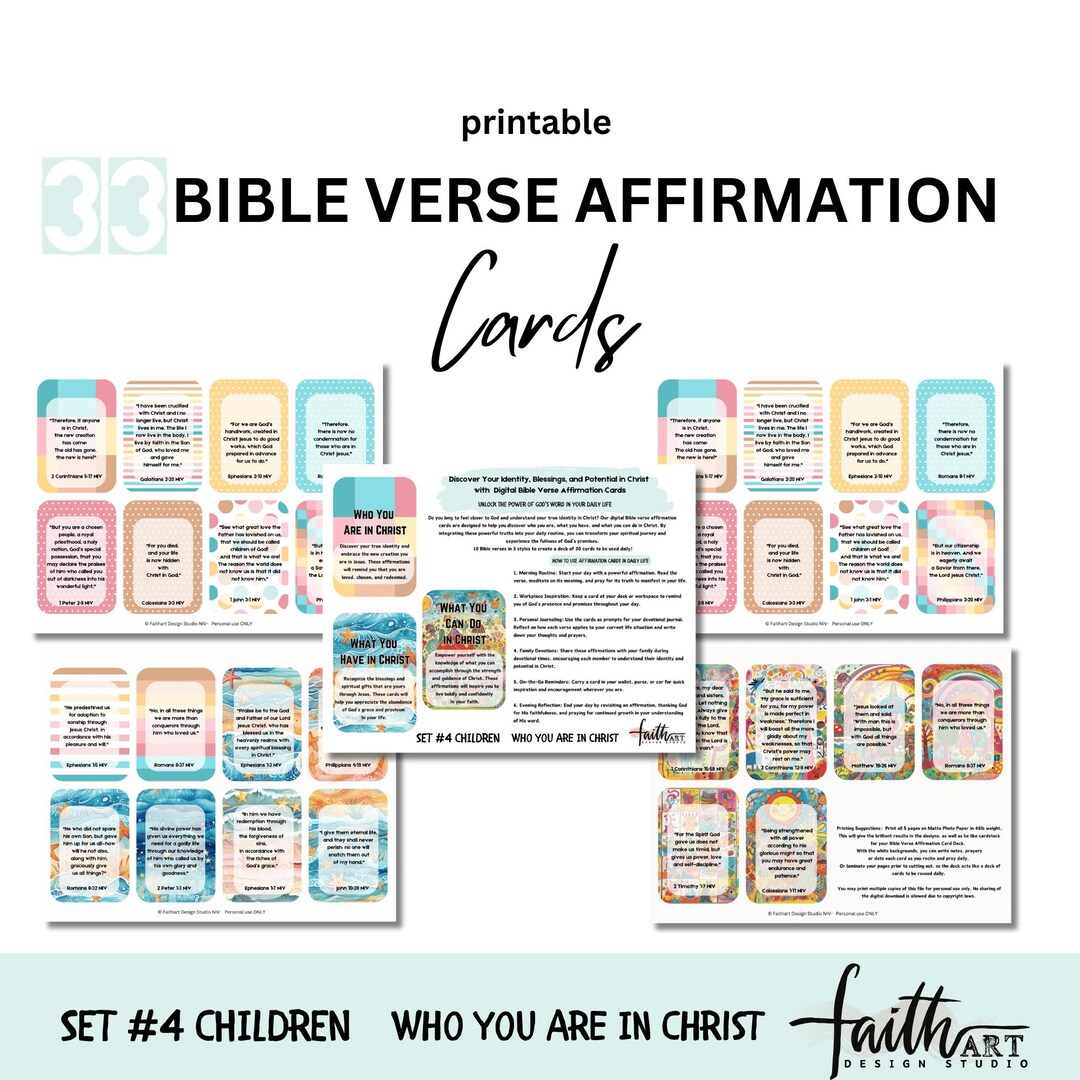 Printable Christian Affirmation Cards You Are Who God Says You Are ...