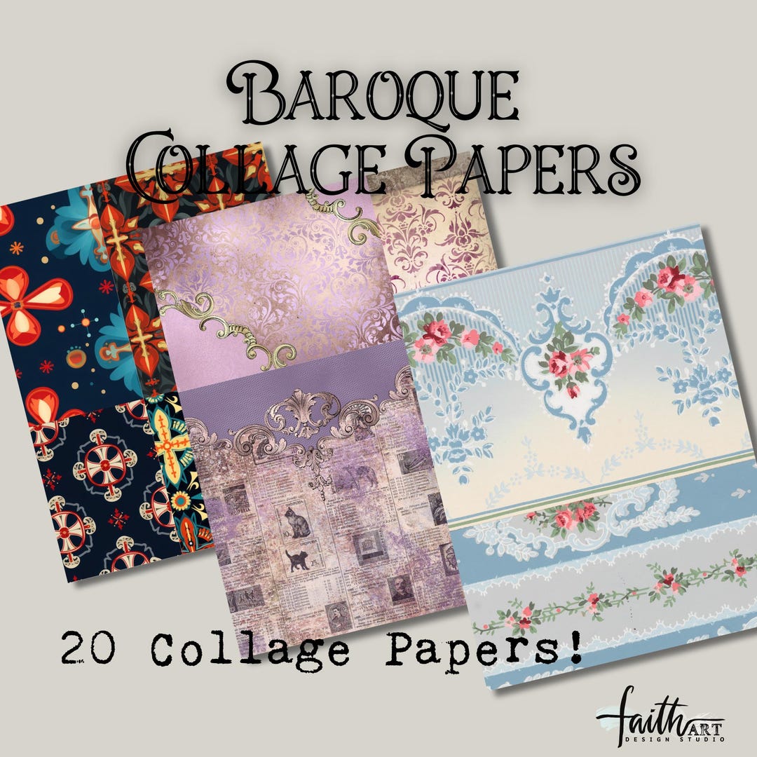 Collage Baroque Papers for Junk Journaling, Art Journaling and Mixed ...