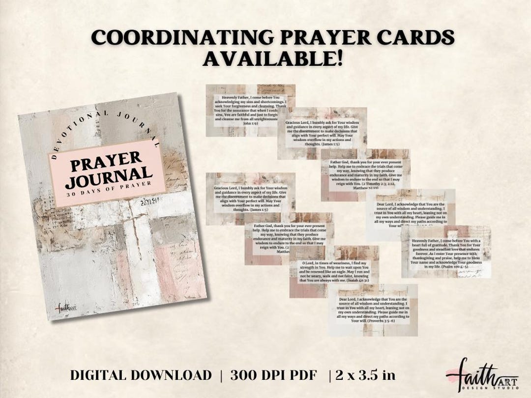 Prayer Journal Cards | 30 Day Christian Devotional Kit | Bible Study ...